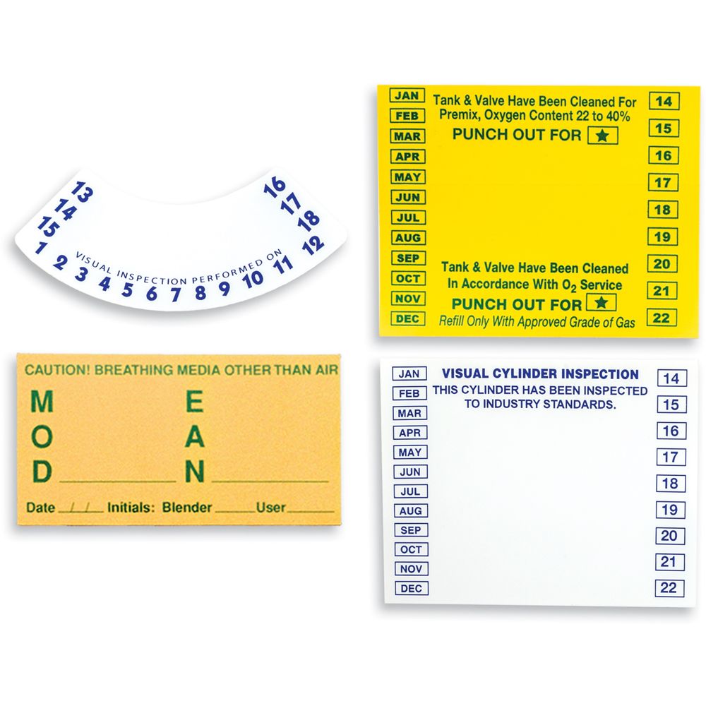 Tank VIP Stickers Pack Scuba Tank Visual Inspection Stickers - 20-Pack ...